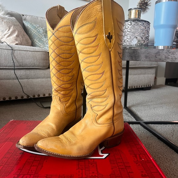 Justin Boots | Shoes | Justin Boots Mustard Yellow Cowboy Boots | Poshmark